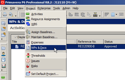 Primavera P6 Professional Work Products and Documents (WPs & Docs)