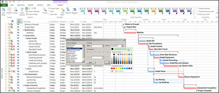 Microsoft Project Print To PDF Options Explored
