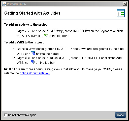 Creating a Work Breakdown Structure in Primavera P6 EPPM
