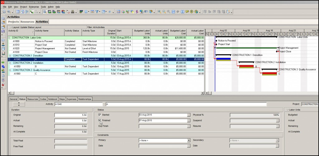 Tracking Labor Units on Multiple Resourced Activities In Primavera P6