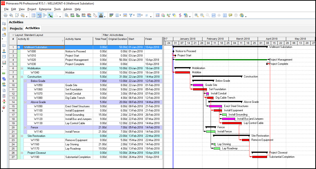 Marking Near Critical Activities in Primavera P6’s Activities Table