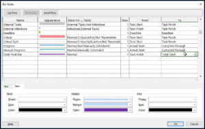 Displaying Free Float and Total Float Gantt Chart Bars in Microsoft Project