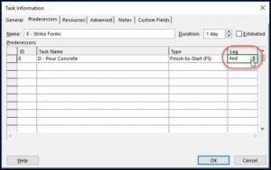 Addressing Microsoft Project Elapsed Time Lag Critical Path Issues