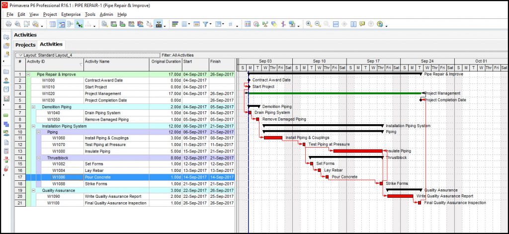 Translating LOE Activities from Primavera P6 to Microsoft Project
