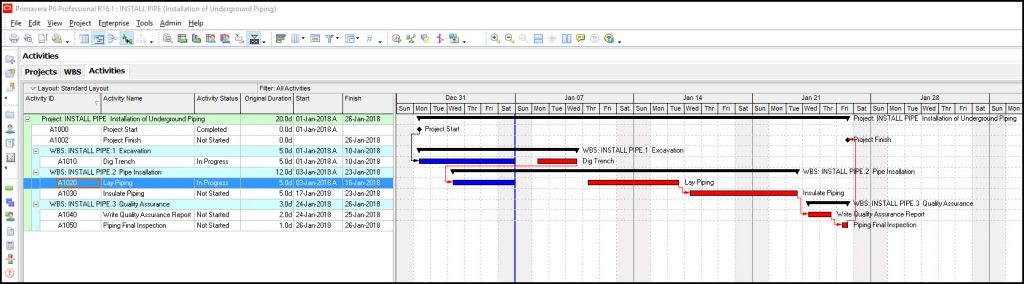 Primavera P6 Schedule Progression and Out-of-Sequence Activities