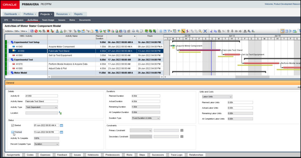 Primavera P6 EPPM Duration Percent Complete Explained