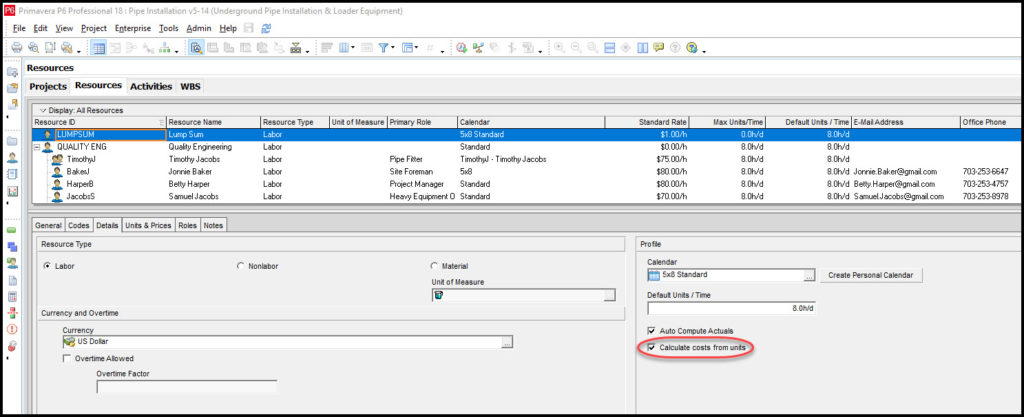 USACE SDEF Format and Cost Loading a P6 Schedule