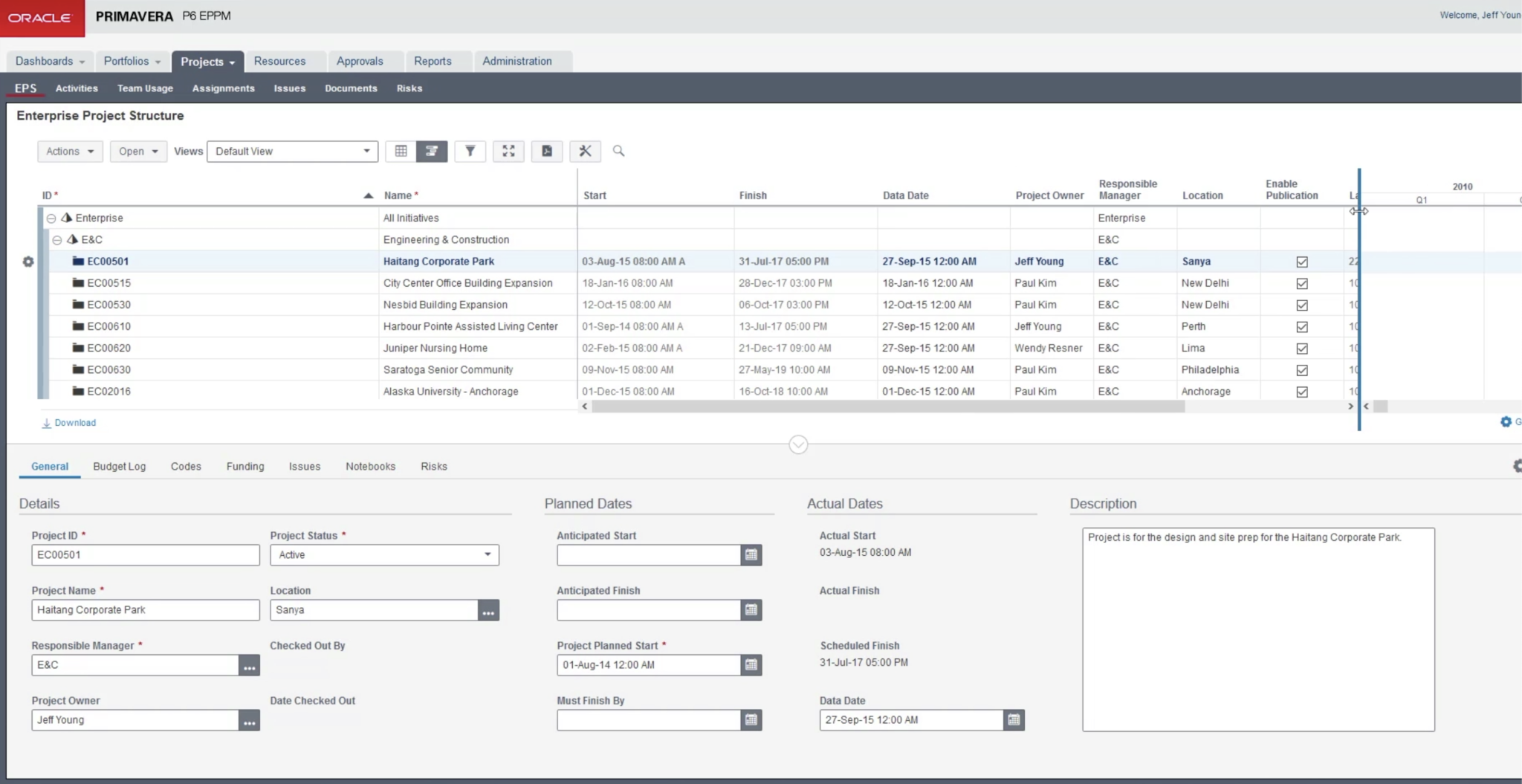 Exploring the Projects Tab in Primavera P6 EPPM - Ten Six Consulting