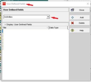 Primavera P6 User Defined Fields - Ten Six Consulting