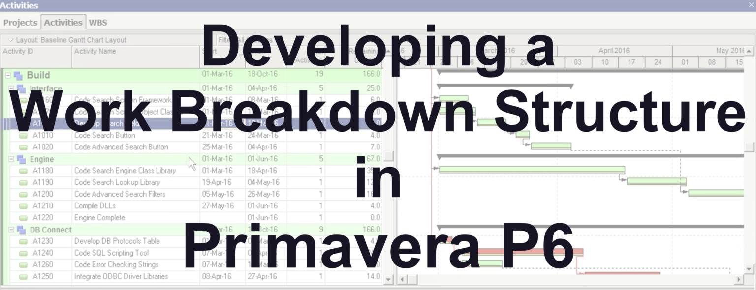 Developing a Work Breakdown Structure in Primavera P6