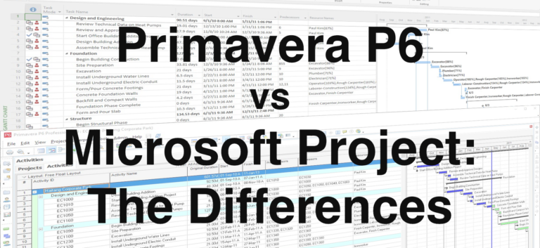 Primavera P6 vs Microsoft Project - The Differences - Ten Six Consulting