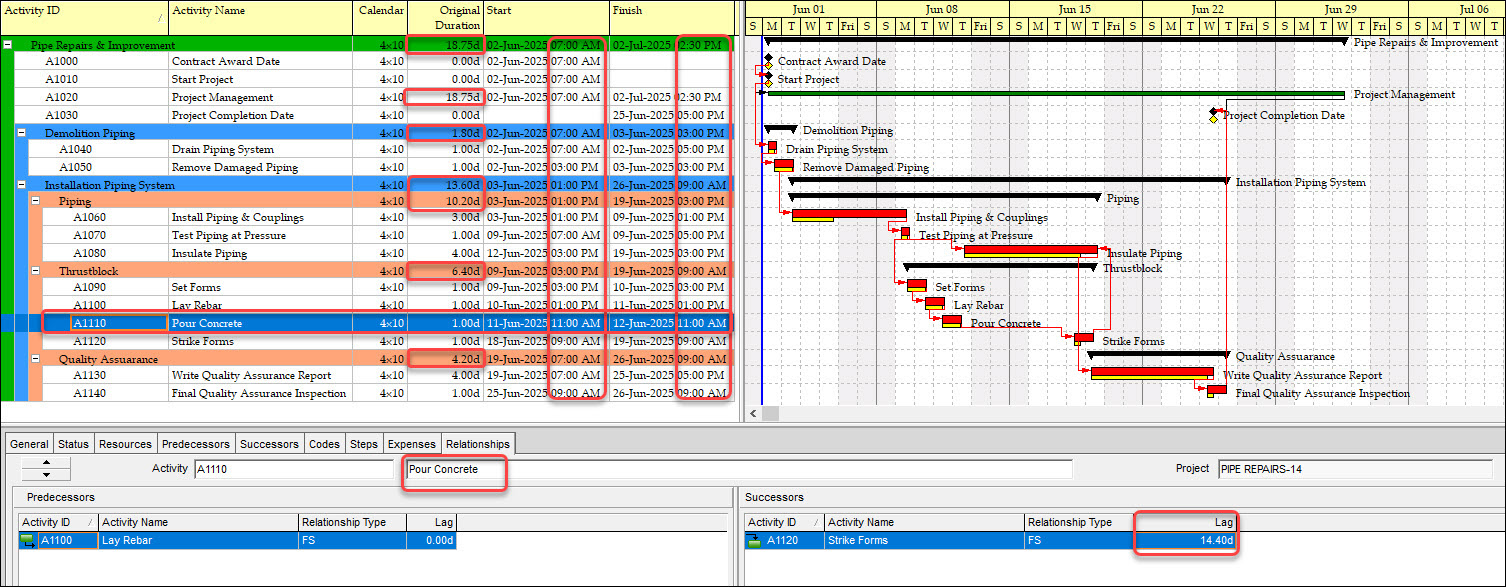 Calendar Time Periods in P6 Professional - Ten Six