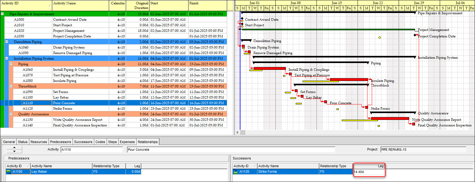 Calendar Time Periods in P6 Professional - Ten Six
