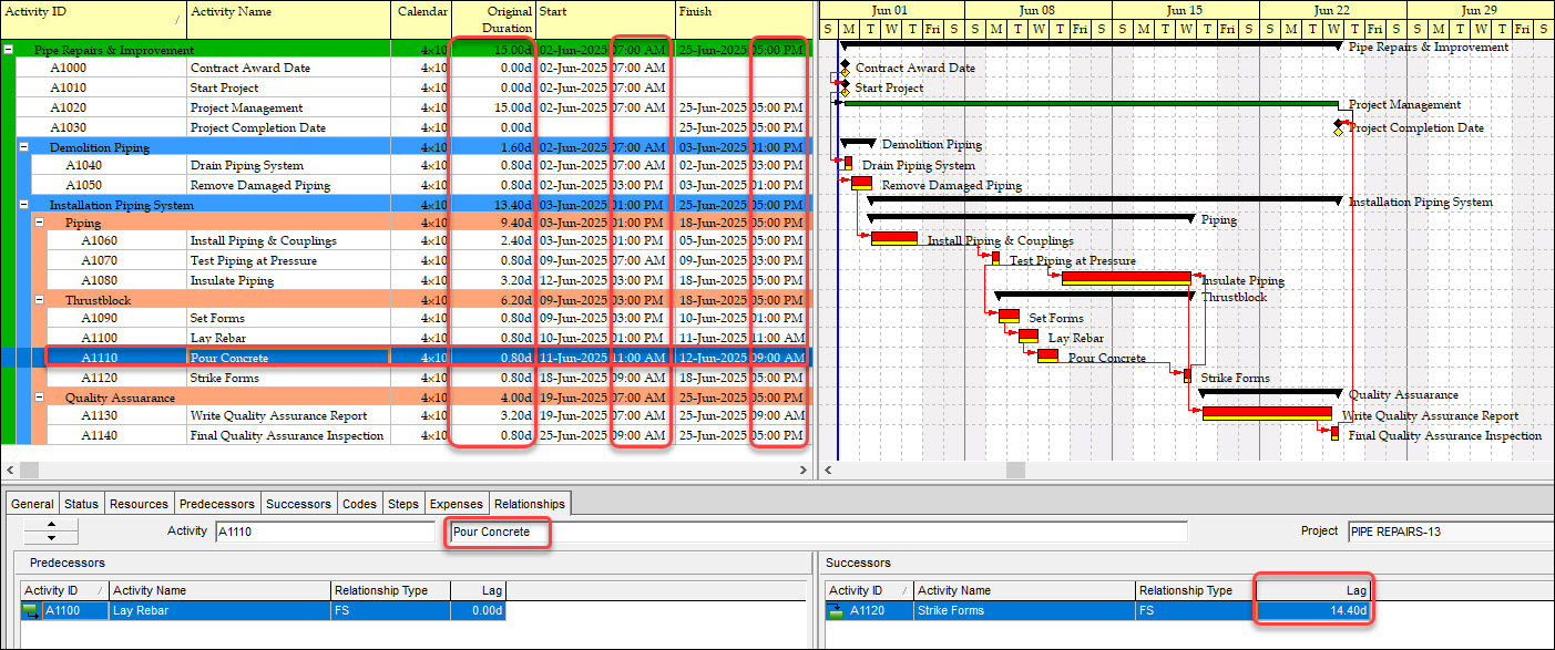 Calendar Time Periods in P6 Professional - Ten Six
