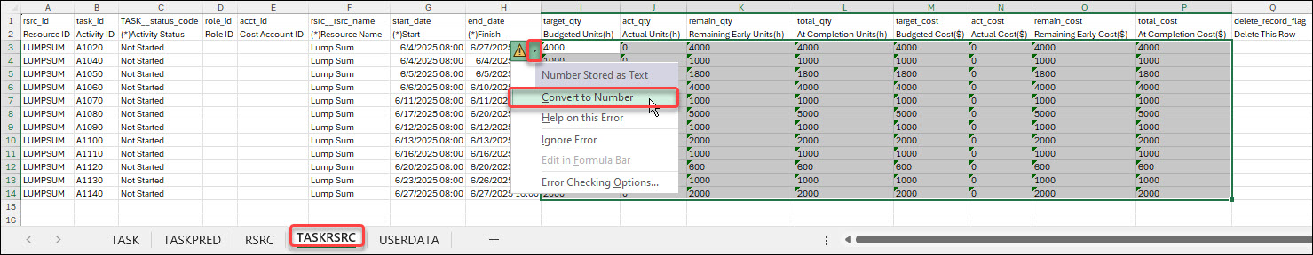 How to Export & Import Lump Sum Costs into P6 - Ten Six