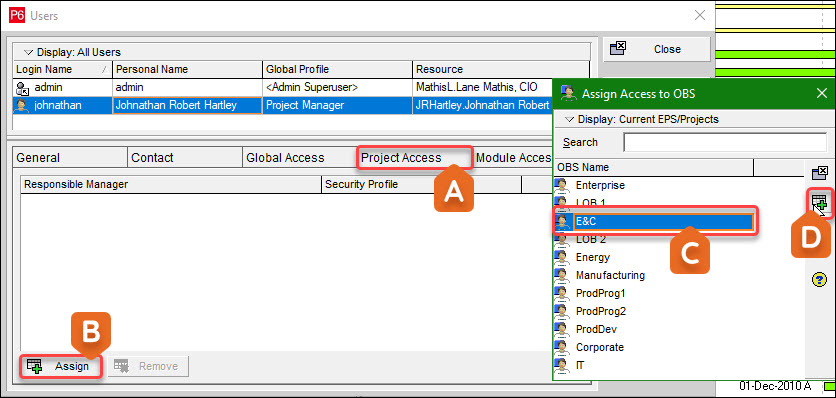 Adding a New User in P6 Professional - Ten Six