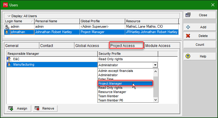 Adding a New User in P6 Professional - Ten Six
