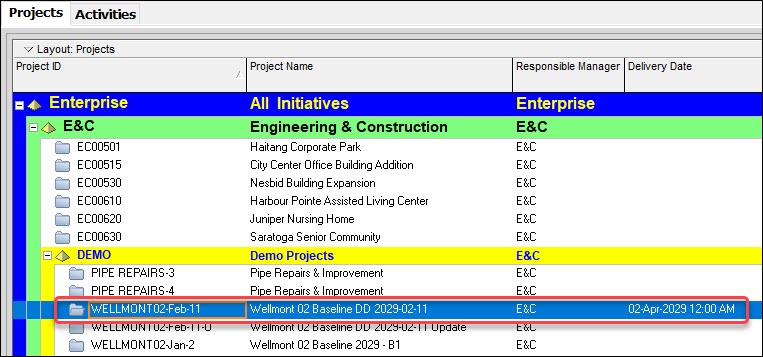 New P6 Baseline Update Preview Feature - Ten Six