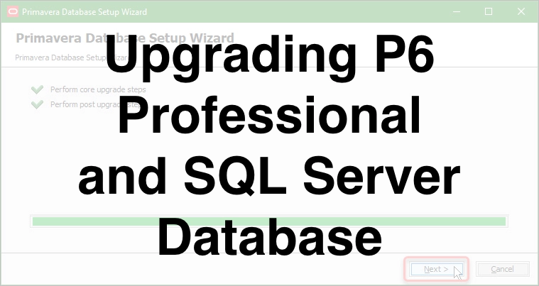 Upgrading P6 Professional and SQL Server Database - Ten Six