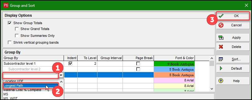 Grouping Activities by Multiple Fields in P6 - Ten Six