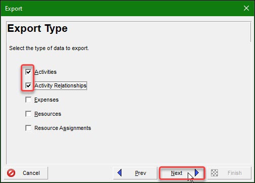 Export Schedule Data to Excel From P6 - Ten Six